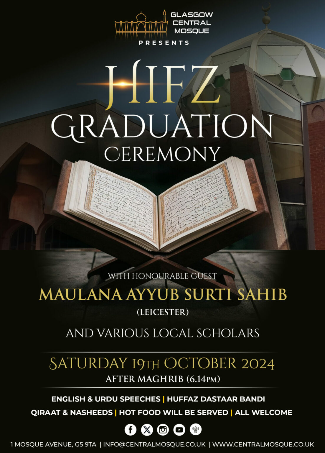 Hifz Graduation Ceremony – Glasgow Central Mosque