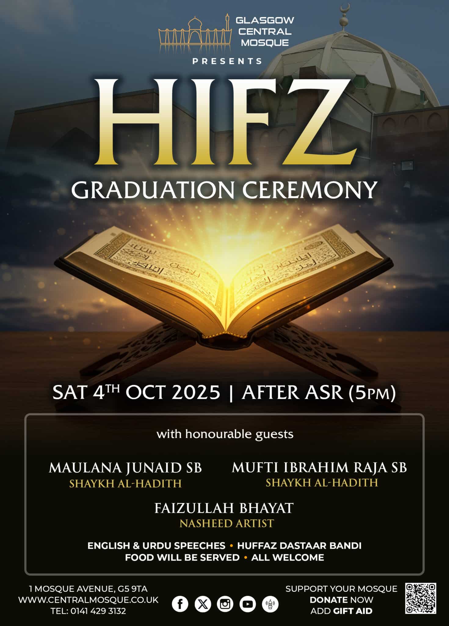 Hifz Graduation Ceremony – Glasgow Central Mosque
